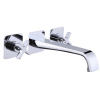 China X Cross Widespread Bathroom Wash Basin Taps Mixer Faucet 3 Hole Polished Chrome Solid Brass for sale
