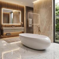 China Glossy White aqua Free Standing Egg Bath Tub For Modern Luxury Bathrooms ODM for sale