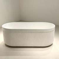 China Antibacteria Bathroom Free Standing Bath Tub Solid Surface Matt White Deck Mount for sale
