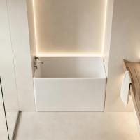 China Luxury Bathroom rectangular Square Freestanding Tub Solid Surface Repairable for sale