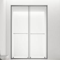 China Brushed Frame Walk In Glass Shower Enclosure Space Saving Swing Door ODM for sale