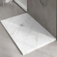 China Anti Stain Marble Texture Solid Surface Shower Tray Base Panel 48x60 Customized for sale