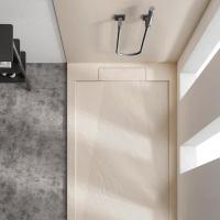 China Bathroom Anthracite Solid Surface Shower Tray Pan Stone Effect 1800x700 1650x700 for sale