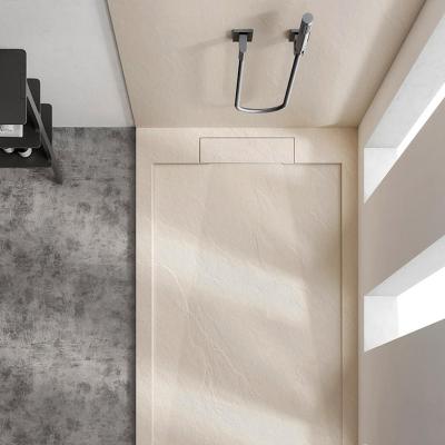 China Bathroom Anthracite Solid Surface Shower Tray Pan Stone Effect 1800x700 1650x700 for sale