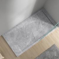 China Anti Stain Marble Texture Solid Surface Shower Tray Base Panel 48x60 Customized for sale