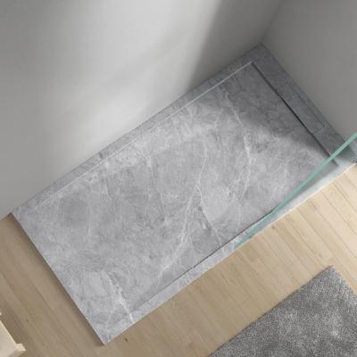 China Anti Stain Marble Texture Solid Surface Shower Tray Base Panel 48x60 Customized for sale