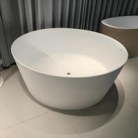 China Apartment Round Designer Bathroom Solid Surface Bathtub Contemporary Freestanding for sale