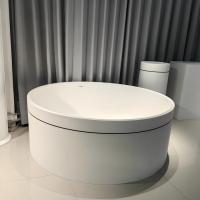 China Apartment Round Designer Bathroom Solid Surface Bathtub Contemporary Freestanding for sale