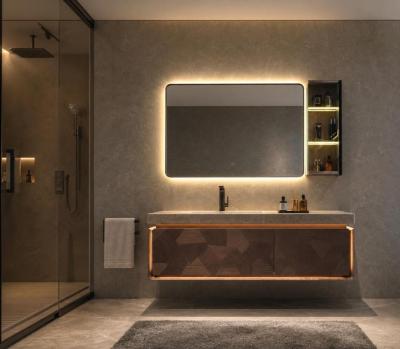 China Solid Wood Bathroom Vanity Mirror Cabinet 1200mm 600mm Vanity Unit OEM for sale
