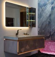 China Solid Wood Bathroom Vanity Mirror Cabinet 1200mm 600mm Vanity Unit OEM for sale
