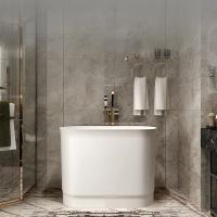 China Compact Deep Soaking Freestanding Garden Tub Oval For Bathroom Renewable for sale