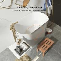 China Compact Deep Soaking Freestanding Garden Tub Oval For Bathroom Renewable for sale