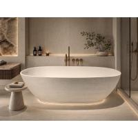 China Beige Travertine Bath Sanitary Ware Solid Surface Freestanding Pedestal Tub for sale