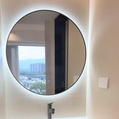 China Smart Frameless Bathroom LED Mirror For Washroom Minimalist Style Anti Fog 800mm for sale