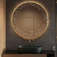 China Copper Free Glass Backlit Bathroom LED Mirror Smart Defog Timing Function 600mm for sale