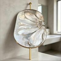 China Commercial LED Illuminated Anti Fog Bathroom Mirror Time Display Light Custom Frame for sale