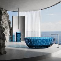 China Bathroom Alcove Freestanding Solid Surface Bathtub 3D Wave Series Custom for sale