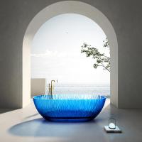 China Bathroom Alcove Freestanding Solid Surface Bathtub 3D Wave Series Custom for sale