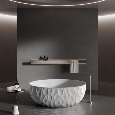 China Bathroom Alcove Freestanding Solid Surface Bathtub 3D Wave Series Custom for sale