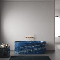 China Commercial Freestanding Solid Surface Bath Tubs Marble Effect For Bathroom for sale