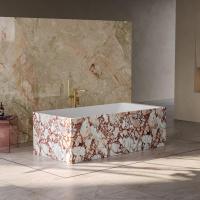 China Commercial Freestanding Solid Surface Bath Tubs Marble Effect For Bathroom for sale