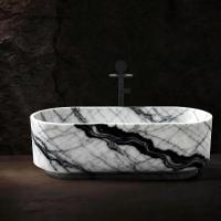 China Commercial Freestanding Solid Surface Bath Tubs Marble Effect For Bathroom for sale