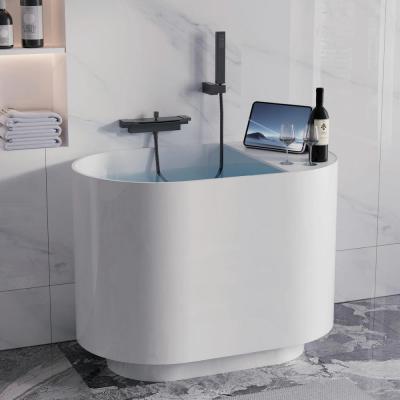 China Small Rounded ATH Freestanding Modern Solid Surface Bathtub Matt For Luxury Bathroom for sale