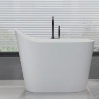 China Small Rounded ATH Freestanding Modern Solid Surface Bathtub Matt For Luxury Bathroom for sale