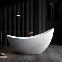 China Unique Sculptural Freestanding Bathroom Design Luxury Solid Surface Bathtub for sale