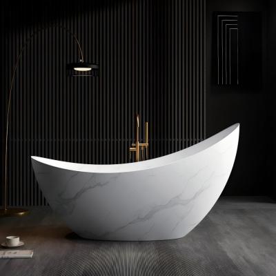 China Unique Sculptural Freestanding Bathroom Design Luxury Solid Surface Bathtub for sale