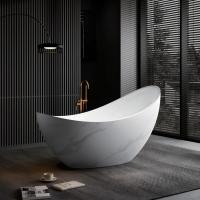 China Unique Sculptural Freestanding Bathroom Design Luxury Solid Surface Bathtub for sale