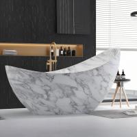 China ATH Resin Freestanding Curved Solid Surface Bathtub Outdoor Heat Retention for sale