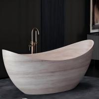 China ATH Resin Freestanding Curved Solid Surface Bathtub Outdoor Heat Retention for sale