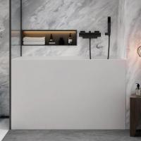China Space Saving Solid Surface Soaking Tub Compact Freestanding Square Anti Seepage for sale