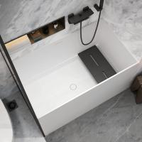 China Space Saving Solid Surface Soaking Tub Compact Freestanding Square Anti Seepage for sale