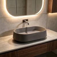 China Commercial Countertop Bowl Basin Vessel Sink Stain Resistance Artificial Stone for sale