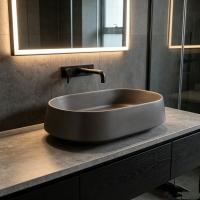 China Commercial Countertop Bowl Basin Vessel Sink Stain Resistance Artificial Stone for sale