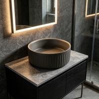 China Apartment Round Solid Surface Basin Vessel Sink Countertop Non Porous for sale