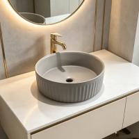 China Artificial Stone Round Counter Basin Granite Countertop Sinks For Bathrooms ODM for sale