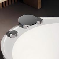 China Compact Freestanding Solid Surface Stone Resin Alcove Bathtub With Integrated Faucet for sale