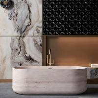 China Seamless Hygienic Freestanding Solid Surface Bathtub For Villa Hotel Bathroom for sale