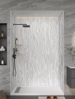 China Abstract solid surface shower panels Non Porous Wall tub surround panels Slab for sale