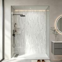 China Abstract solid surface shower panels Non Porous Wall tub surround panels Slab for sale