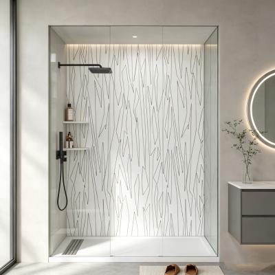 China Abstract solid surface shower panels Non Porous Wall tub surround panels Slab for sale