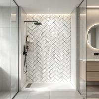 China Herringbone Solid Sheet Shower Walls Panel No Grout OEM for sale