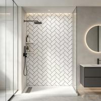 China Herringbone Solid Sheet Shower Walls Panel No Grout OEM for sale