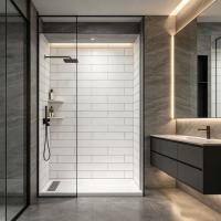 China Custom Solid Surface Wall Panel Shower Surrounds Water Resistant 4x8 for sale