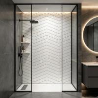 China Bespoke Geometric Chevron Solid Shower Wall Panels Waterproof For Bathroom for sale