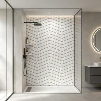 China Bespoke Geometric Chevron Solid Shower Wall Panels Waterproof For Bathroom for sale