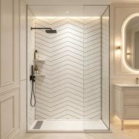 China Bespoke Geometric Chevron Solid Shower Wall Panels Waterproof For Bathroom for sale
